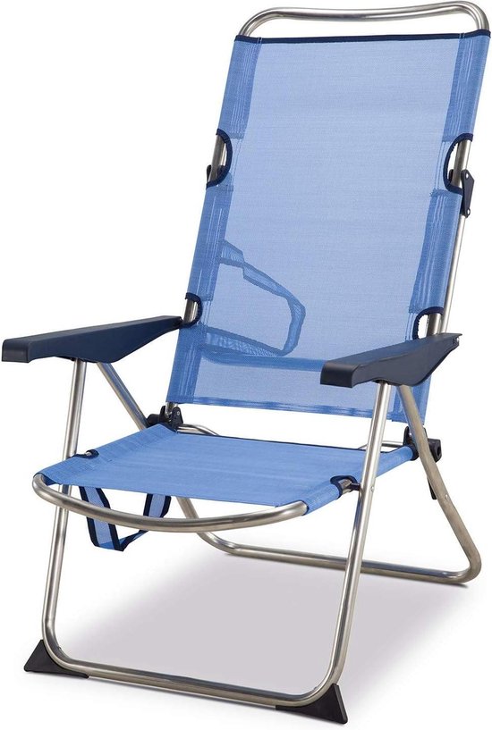 Foldable Beach Chair - High Backrest and Handles - 4 Levels - Washable ...