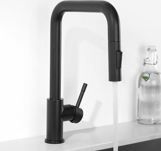 CECIPA Zwart Keukenkraan - Keukenkraan Met Uittrekbare Uitloop - 360° draaibare... | bol