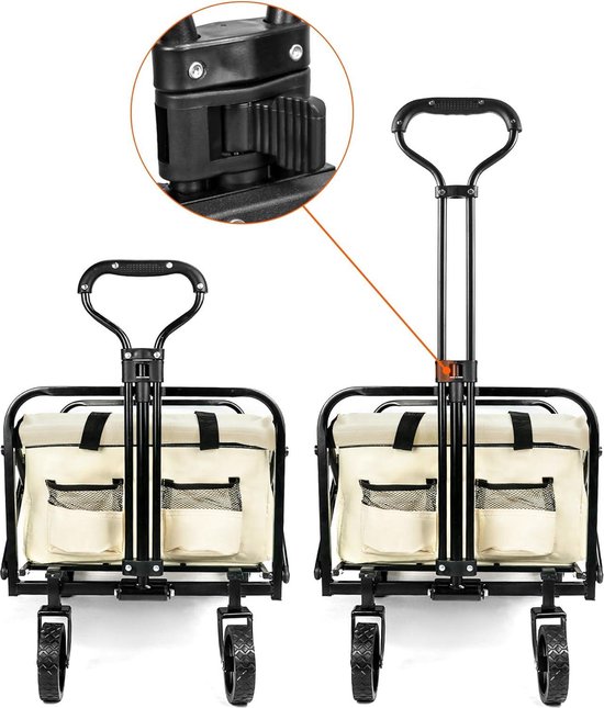 Opvouwbare handkar voor kamperen en strand - transportkar met ...
