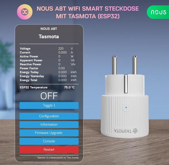 Stopcontact A8T kleinste WLAN ESP32 smart plug 10 A mini wifi ...