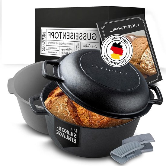 Gietijzeren pan voor brood bakken - robuuste broodtrommel met anti ...