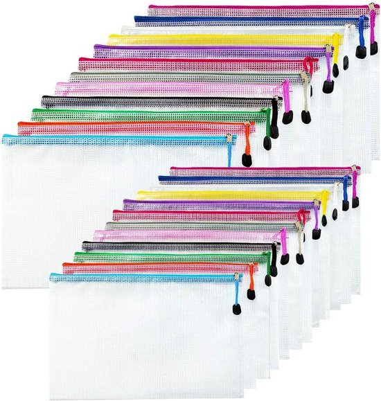 Doorzichtige plastic portefeuilles A4 Ziplock Document Map - 24 STKS ...