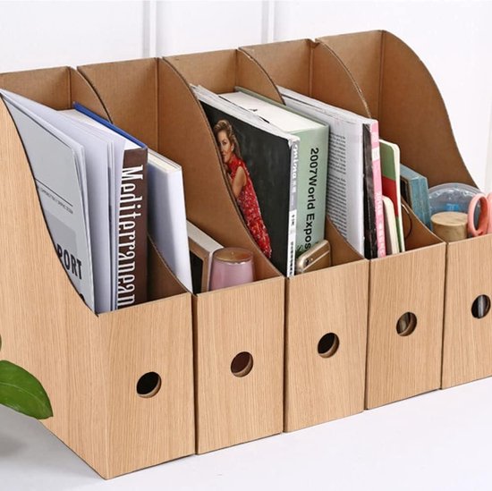 Recycled Cardboard Magazine File Box Pack van 5 - Standing File Archief ...
