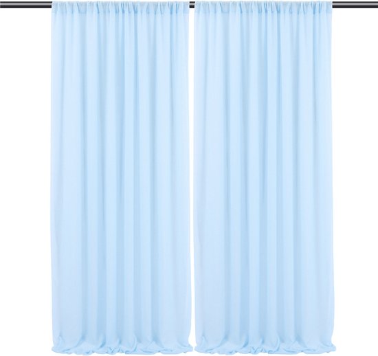 2 PCS Panel Achtergrond Sluier Chiffon Achtergrond Gordijn Transparante ...