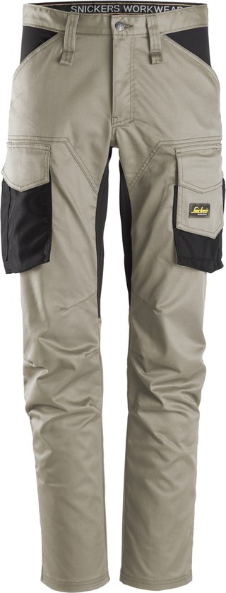 Snickers 6803 AllroundWork, Werkbroek zonder Kniezakken - Khaki/Zwart ...