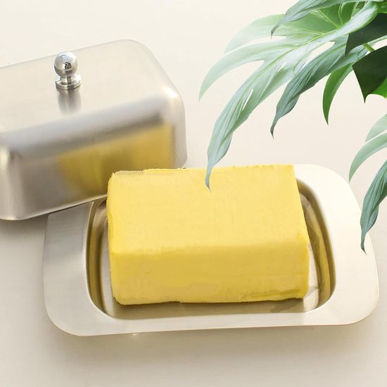 Botervloot van roestvrij staal, botervloot met deksel voor 250 g boter ...