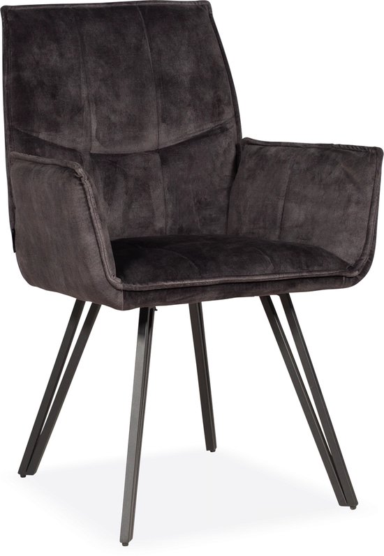 Armstoel Fancy - Adore Antraciet - Eetkamerstoel met armleuning ...