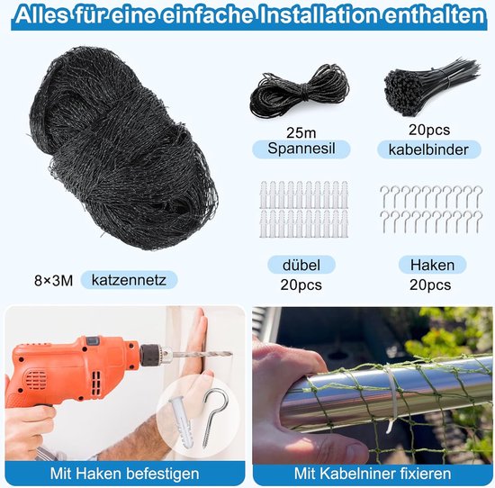 Kattennet - Kattengaas - Kattennet Balkon - Katten Net - Katten Gaas | bol