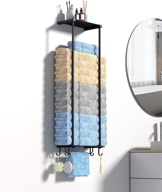 Handdoekrek muur, handdoekenrek badkamer met nat/droog scheiding ...