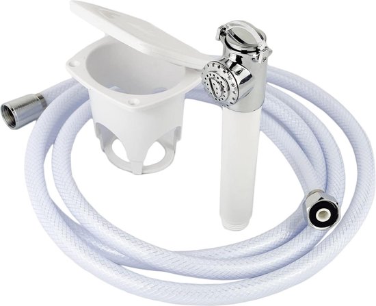 Shower Kit with Push Button Hose 25 m Oval Container for Boat and ...