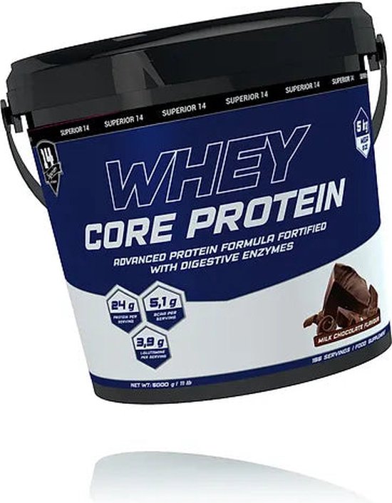 Protein Poeder - Superior Whey Core - Superior 14 - 5000 g Chocolate | bol