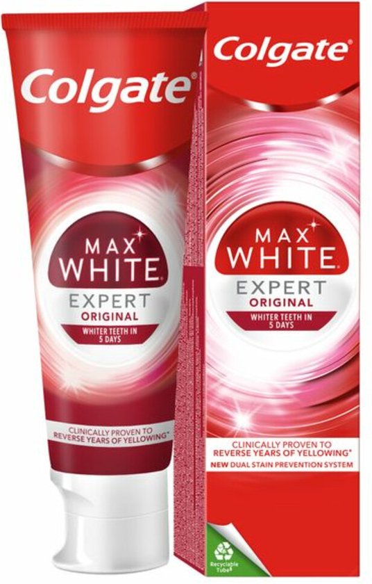 3x Colgate Tandpasta Max White Expert Original 75 ml | bol