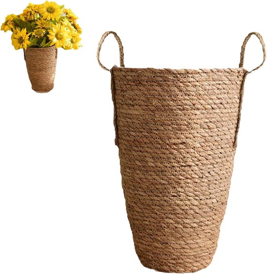 Gevlochten rieten mand voor planten - Moderne grote bloempot van rotan ...