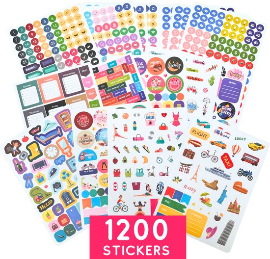 1200 Planner Stickers - Bullet Journal Agenda Kalender Stickers met ...