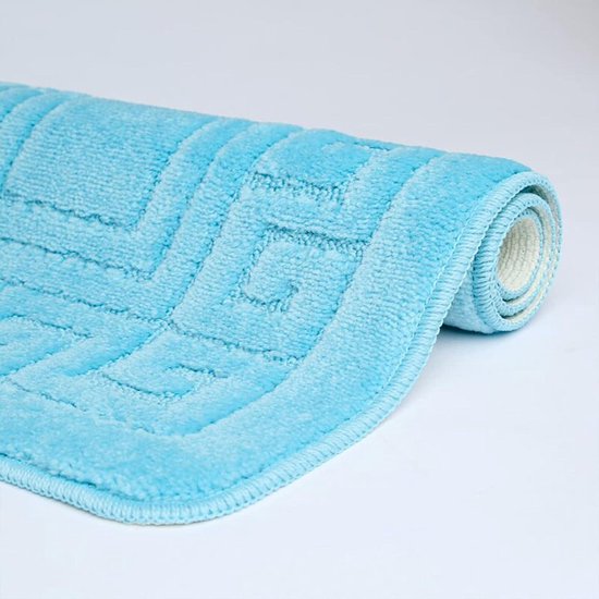 Anti-slip badmat in Griekse stijl - Set van 2 badmatten - Teal - 50 × ...