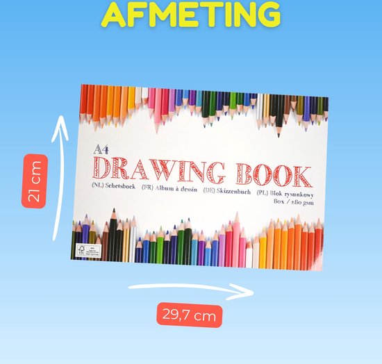 Schetsboek A4 - 80 Pagina's - Tekenpapier - Tekenblok - Schetsblok ...