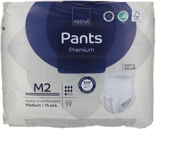 Voordeelverpakking van 2 x Abena Pants Premium M2 1900ml, 15 stuks | bol