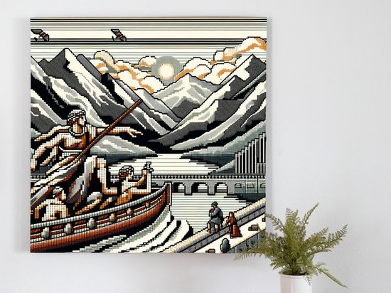 Pixel art relief schilderij | Digitaal reliëf: een vernuftig kunstwerk ...