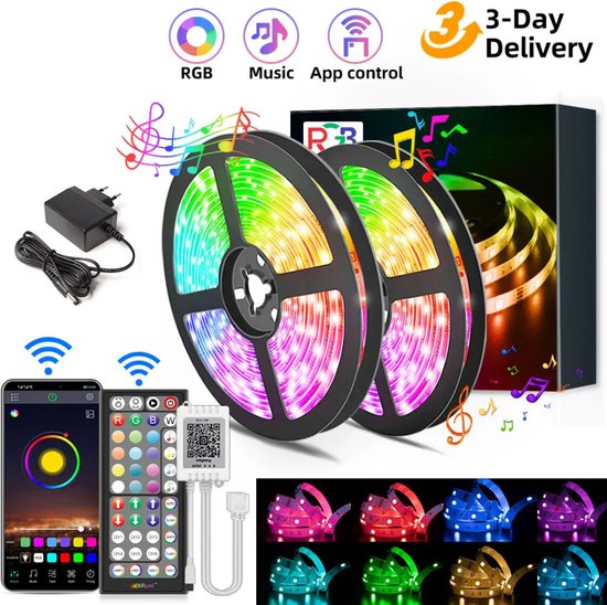 Led Strip 15 Meter - Led Light met App en Afstandsbediening - Led ...