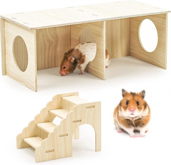 Hamsterhuis, houten verstopplaats met ladder, doe-het-zelf speelgoed ...