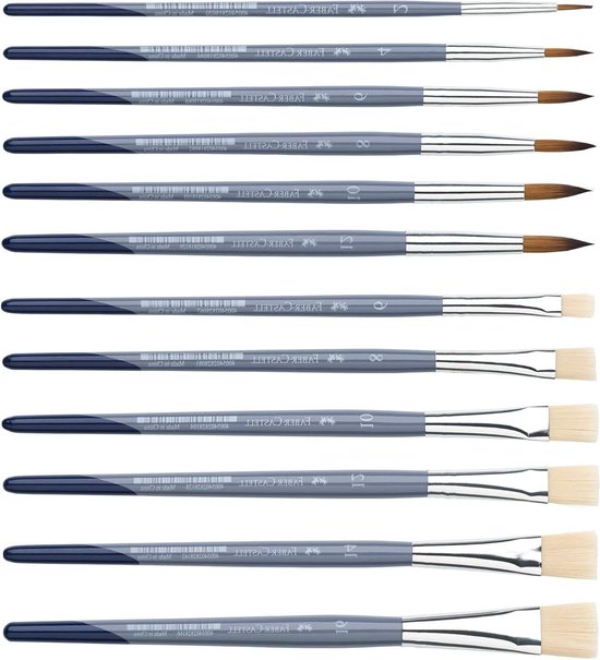 Creative Studio Brush Set - 12 Piece (Round and Flat Brushes) | bol