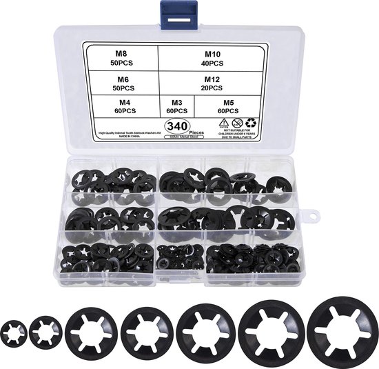 Borgringen Starlock geassorteerde set binnentand-sluitringen M3, M4, M5 ...