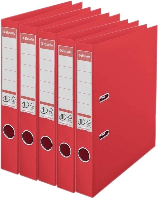 Esselte Ringband mappen/ordners - 5x - rood - A4 - opbergen ...