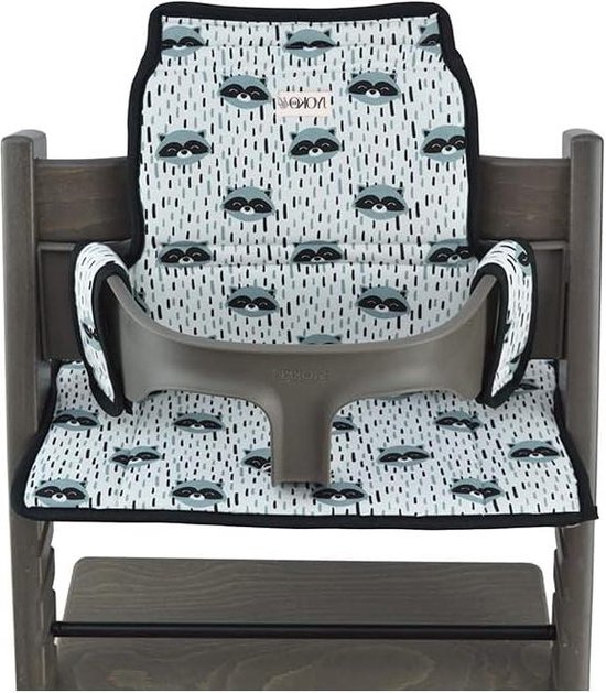 Kinderkussen compatibel met Stokke Tripp Trapp - Wasbeerprint - JYOKO KIDS | bol