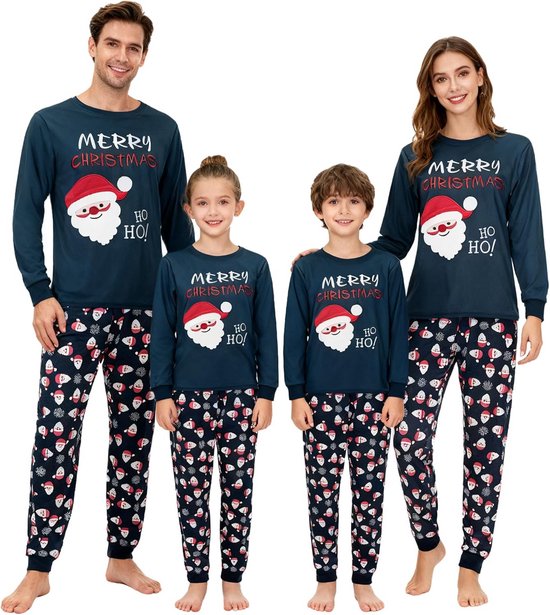 Kerst Pyjama Set Familie Lange Mouwen Feestelijke Print Zacht ...
