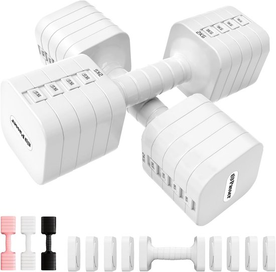 Verstelbare Halters Set 20 kg - Krachttraining Gewicht Set voor Thuis ...