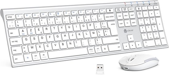 Draadloos Toetsenbord en Muis Set - Stil en Ultradun, USB-C met Lange ...