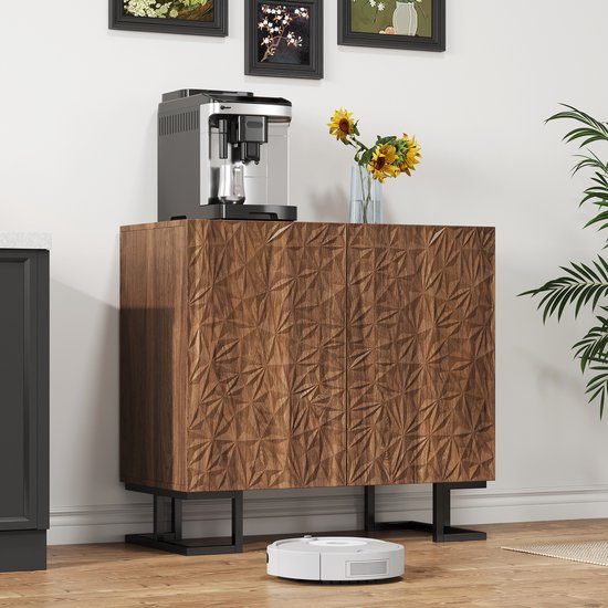 Dressoir ladekast 80×40×78 cm – Serie "Blattpoesie" – Donkere ...