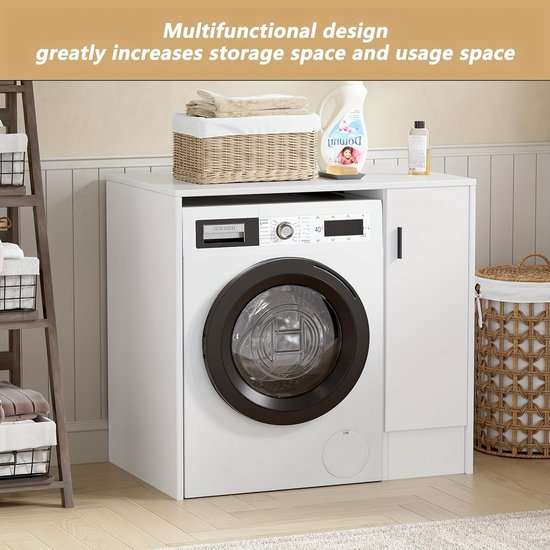 Wasmachinekast – Wasmachine Meubel – Opbergkast – Ombouw – Kast – Wit ...