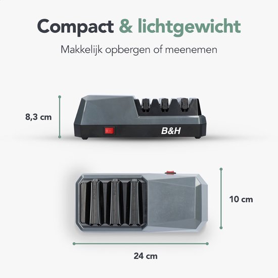 Premium Elektrische Messenslijper – 3-traps Systeem met Diamant ...