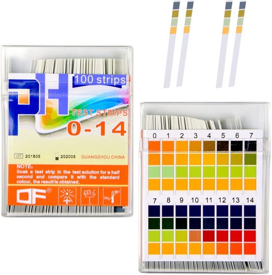 100 pH Teststrips voor Nauwkeurige Zuur/Basemeting in Water, Urine en ...