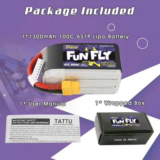 Lipo 6S accu 1300mAh 22,2V 100C batterij voor UAV Drone FPV Race RC ...