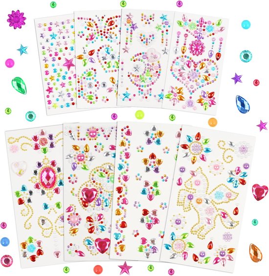 8 Vel Acryl Strass Steentjes Zelfklevend - Kristal Detaillering voor ...