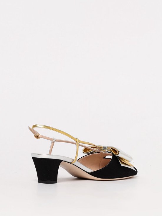 Bow Slingback Pumps Low Heel Wo - Black | bol