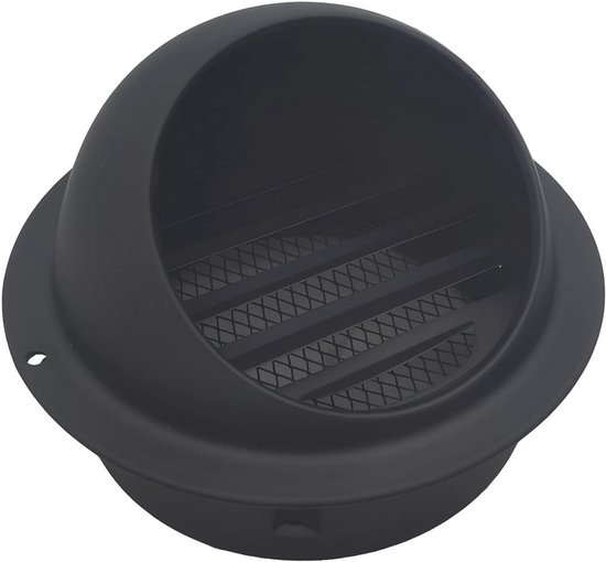 Ventilatierooster RVS 125 mm voor muurventilatie - Zwart | bol