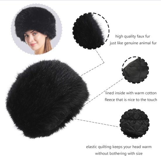 Bonnet de fourrure doux et chaud pour femmes - Bonnet d'hiver en fausse ...