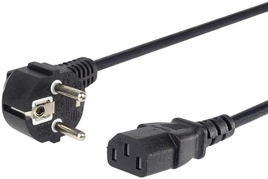 Gehoekte Stroomkabel 230V - 3m C13 - Zwart | bol