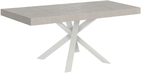Clerk Premium Cashmere Uitschuifbare Tafel 90/194x90 cm met Witte Poten ...