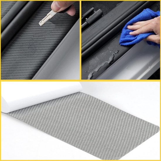 Auto Dorpelplaat Beschermers 4-delig - Universele Carbon Look - Voorkom ...