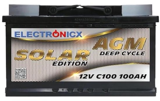 Zonne-accu 12V 100Ah Onderhoudsvrij voor Camper, Caravan, Boot en Off ...