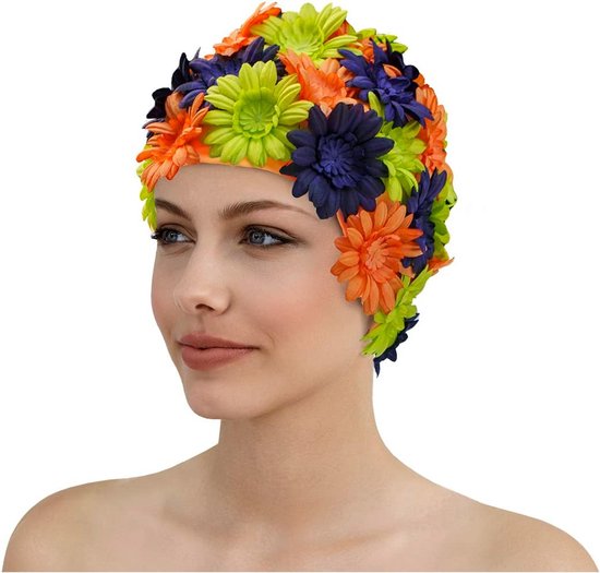 Retro Badmuts met Bloemenprint en Oorbescherming - Geschikt voor ...