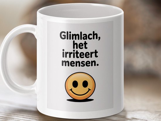 Mok Glimlach Irriteert Mensen, Grappige mok, Meme mok, Cadeau mok ...