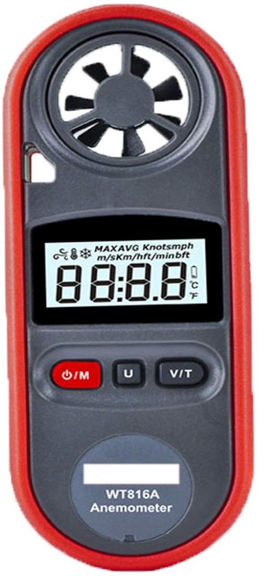 Digitale Anemometer Windmeter met LCD Display voor Windsnelheid en ...