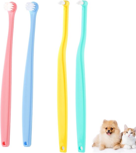 4-Delige Honden en Katten Tandenborstel Set - Soft, Microkop voor Puppy ...