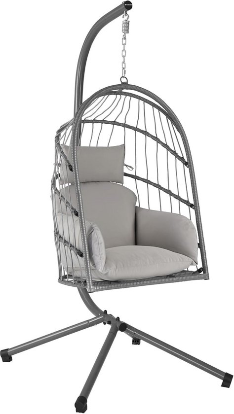 Luxe Grijze Hangstoel met Frame voor Binnen en Buiten | bol