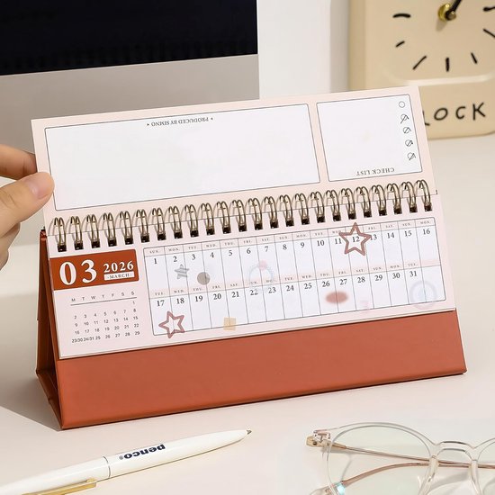 Bureaukalender 2025-2026 15 maanden compacte desktopkalender met ...